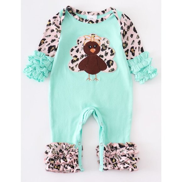 One Pieces | Boutique Baby Girls Thanksgiving Turkey Ruffle Romper Jumpsuit | Poshmark